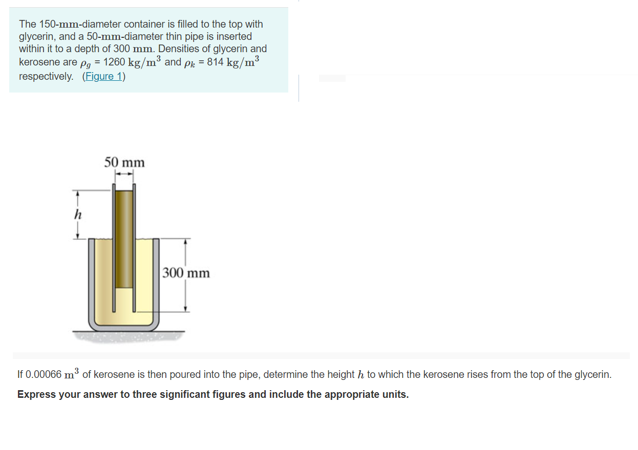 Solved The 150-mm-diameter container is filled to the top | Chegg.com