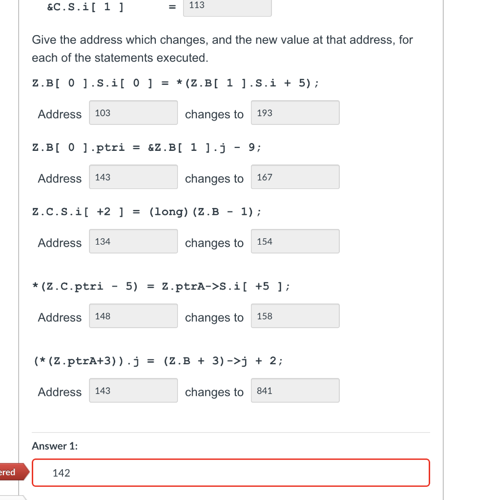 Solved 1/15 pts struct ts S; int *ptri; struct tT *ptrA; int | Chegg.com