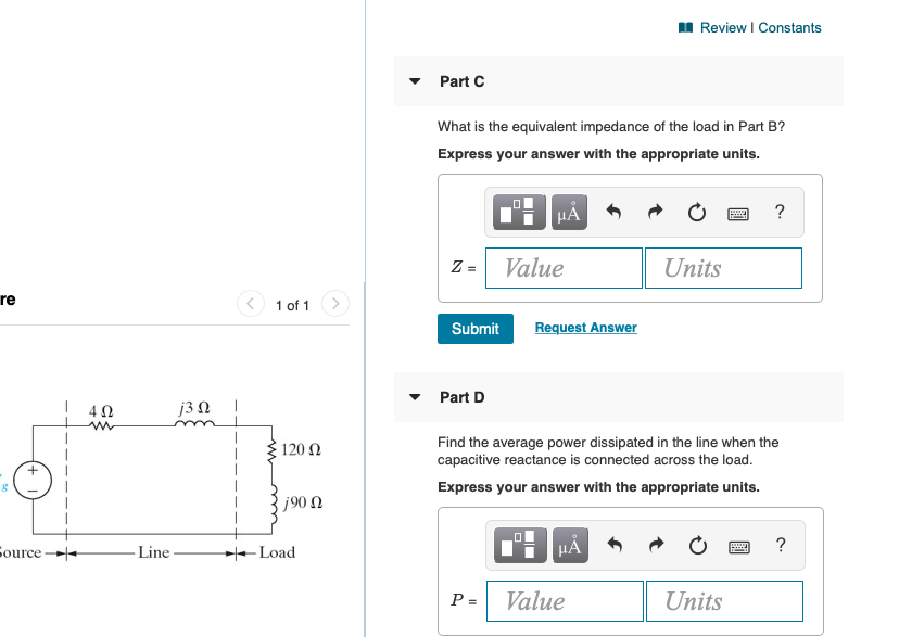 Solved Part A Find the average power dissipated in the line | Chegg.com