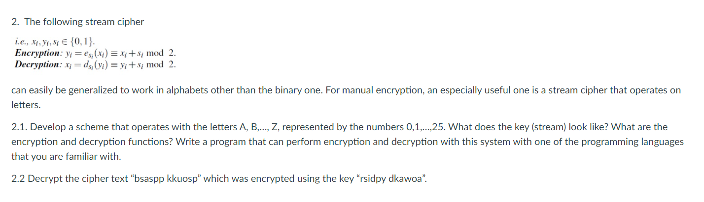 Solved I would need the decryption in Python please and | Chegg.com