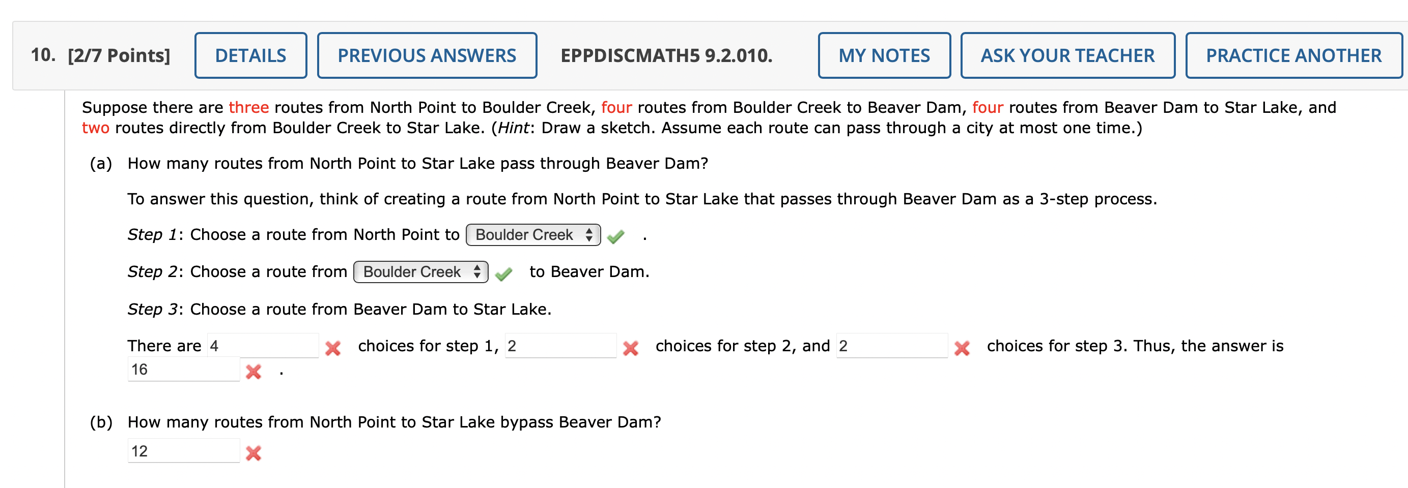 Solved Suppose there are three routes from North Point to | Chegg.com