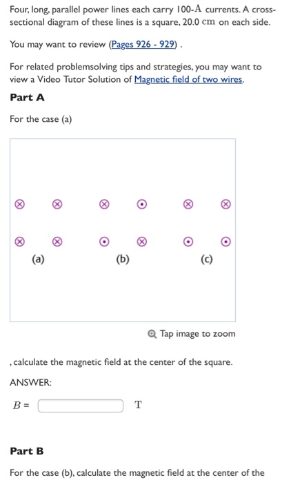 Solved Four, long, parallel power lines each carry 100-A | Chegg.com