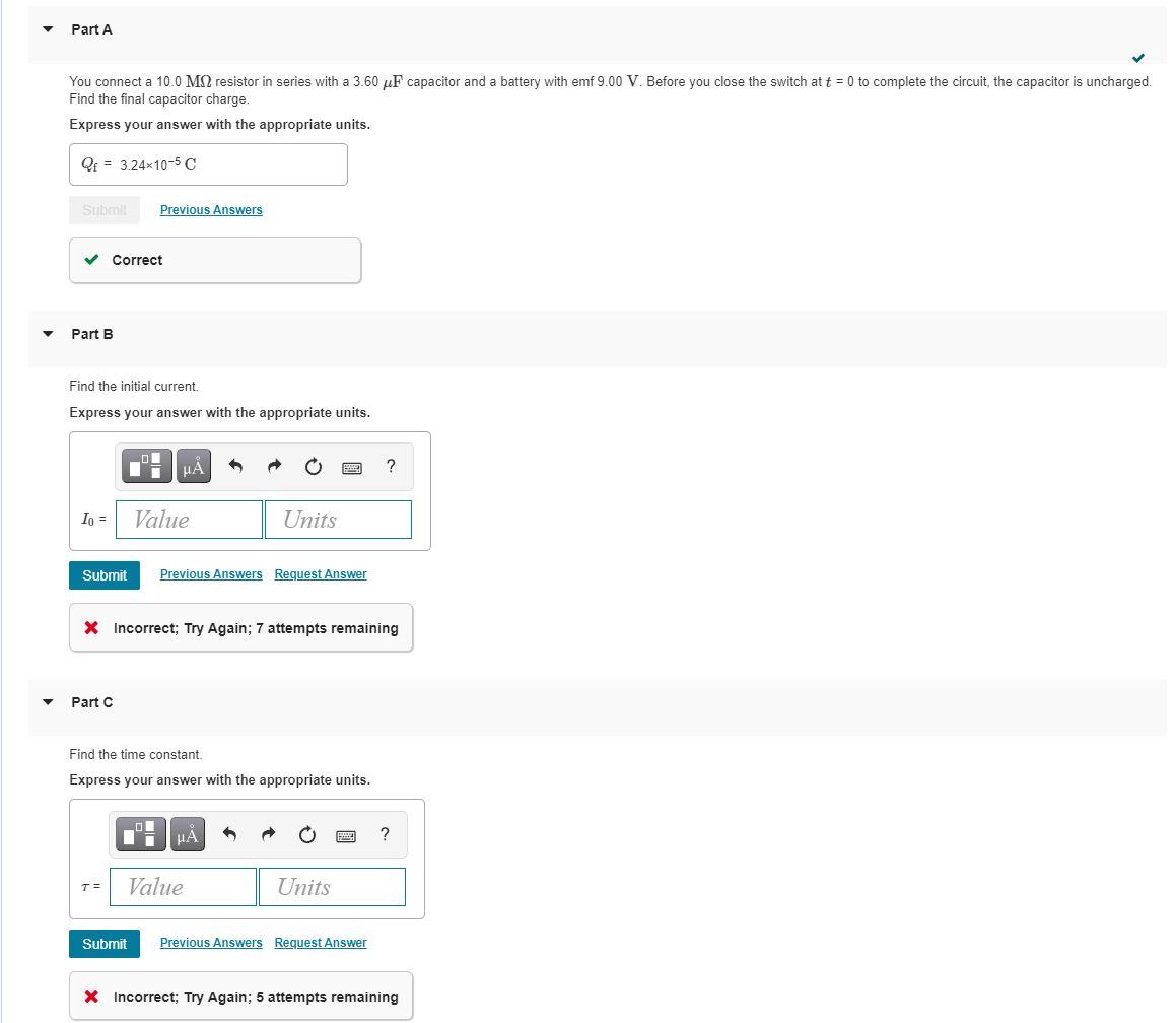 Solved Part A You connect a 10.0 MA resistor in series with | Chegg.com