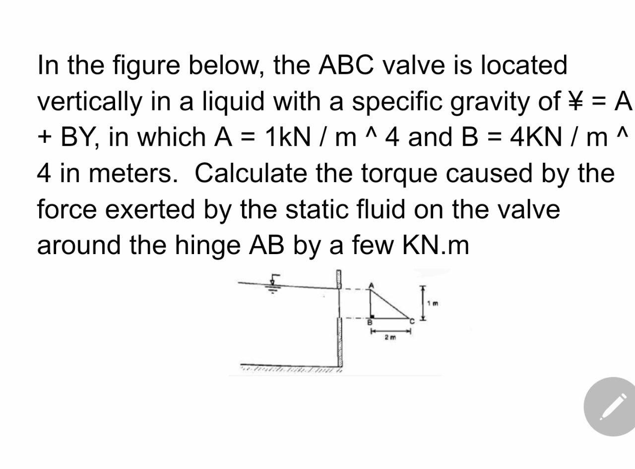 Solved = A In the figure below, the ABC valve is located | Chegg.com