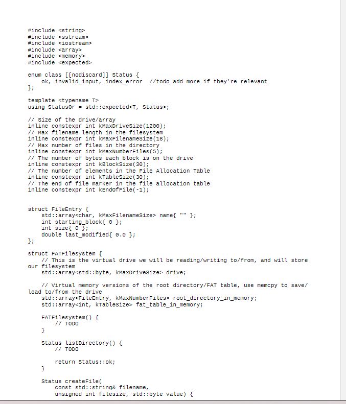 Solved Interface and Specification// TODO (void)filename; | Chegg.com