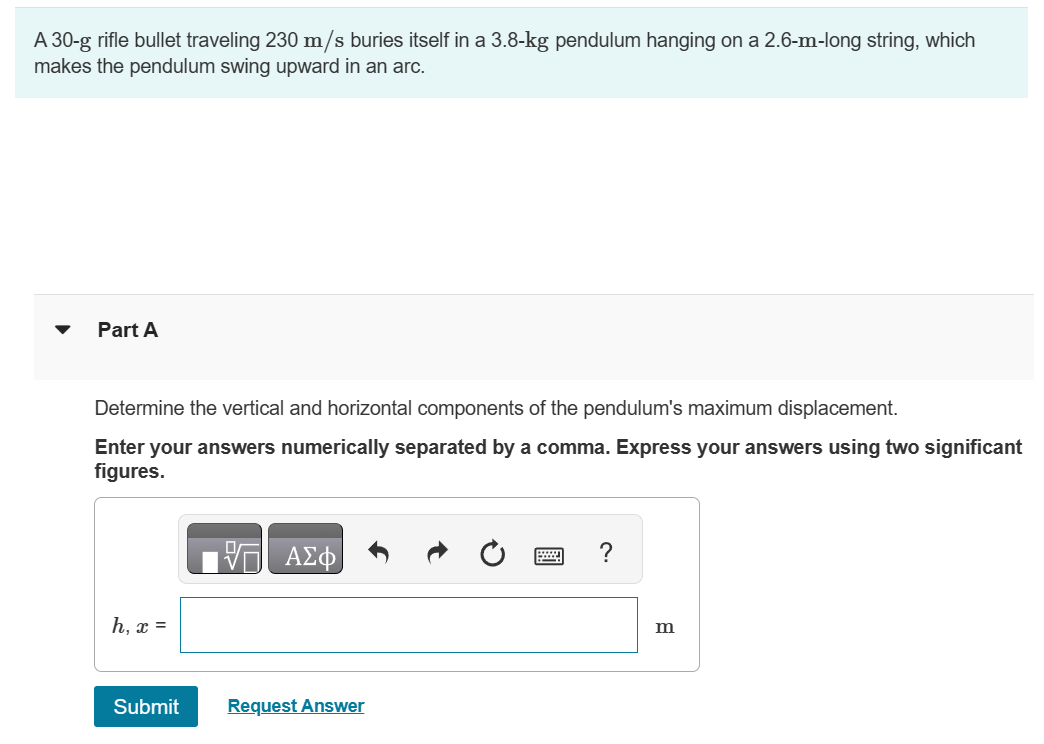 Solved A 30-g rifle bullet traveling 230ms ﻿buries itself in | Chegg.com