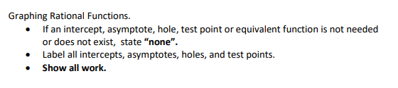 Solved Graphing Rational Functions. • If an intercept, | Chegg.com