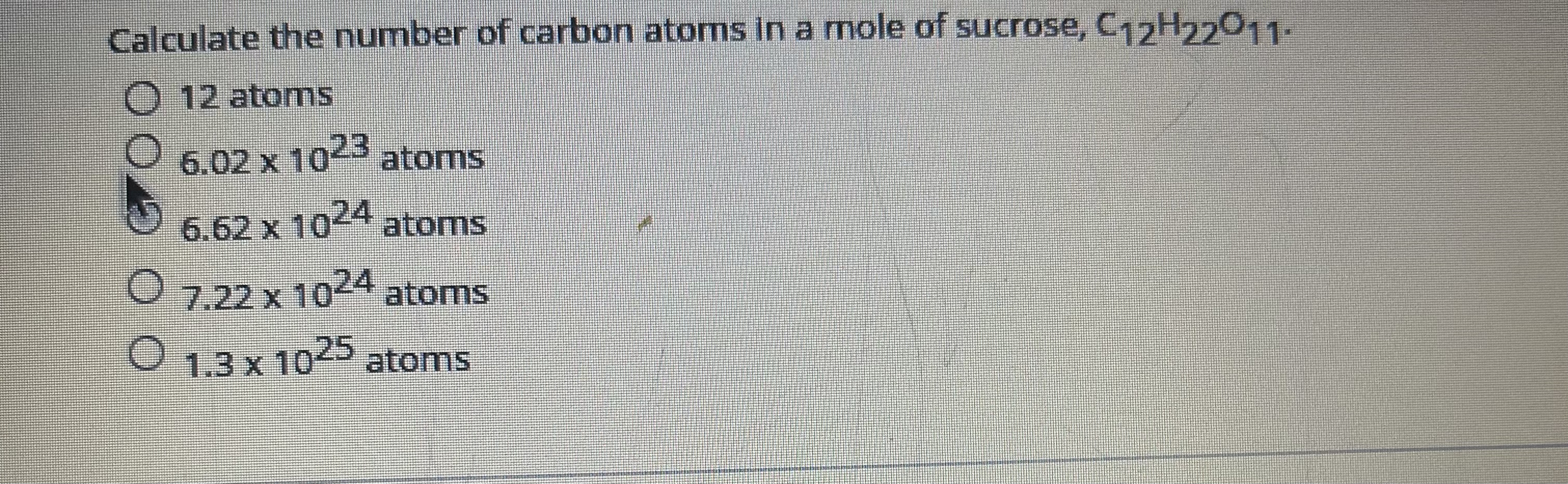 Calculate the number of carbon atoms in a mole of | Chegg.com