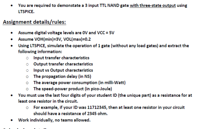 You are required to demonstate a 3 input TTL NAND | Chegg.com
