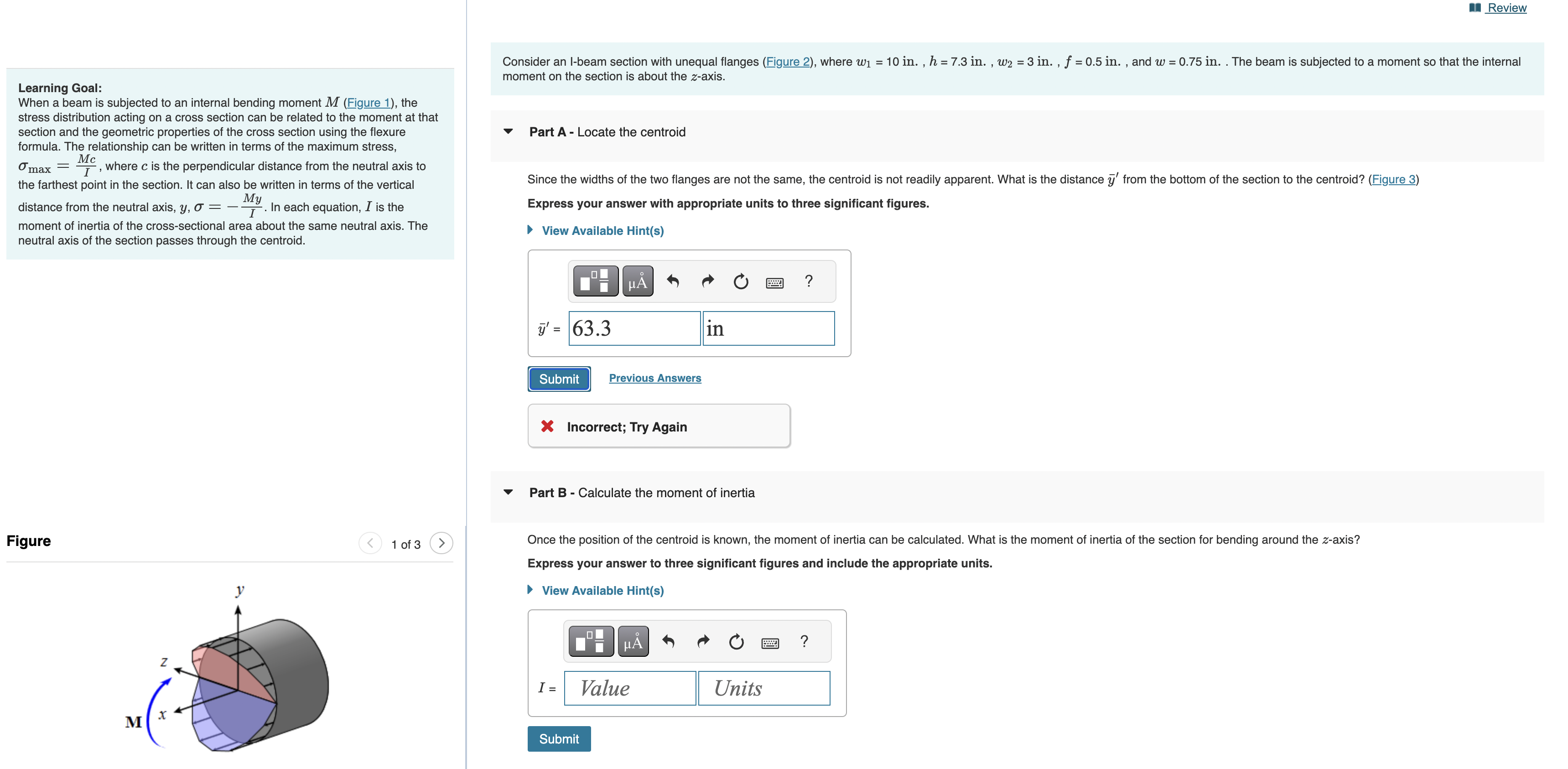 Solved Consider an l-beam section with unequal flanges | Chegg.com