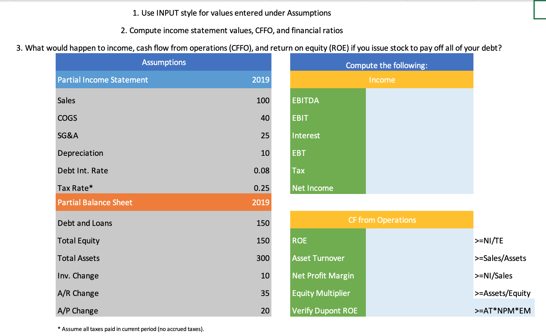 Solved Use INPUT style for values entered under | Chegg.com