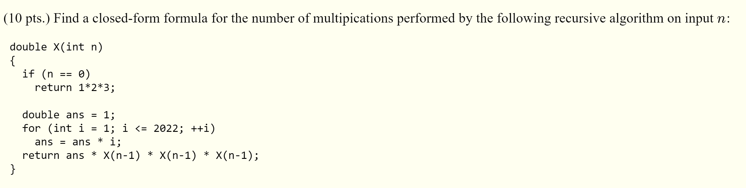 Solved (10 pts.) Find a closed-form formula for the nur | Chegg.com