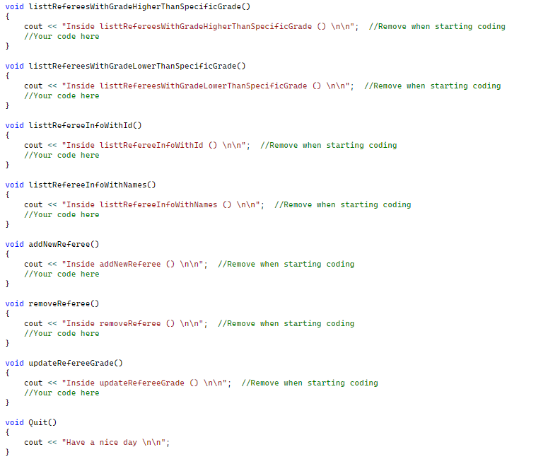 Solved In C++, the code is written in the struct SReferee | Chegg.com