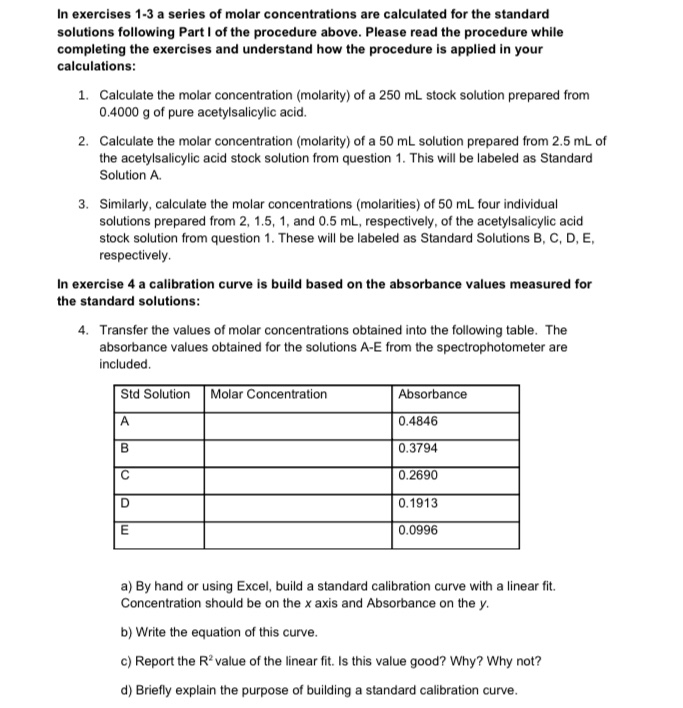 Solved In exercises 1-3 a series of molar concentrations are | Chegg.com