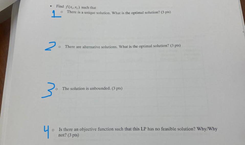 Solved Last Name, Name: 2. Consider the following Linear | Chegg.com