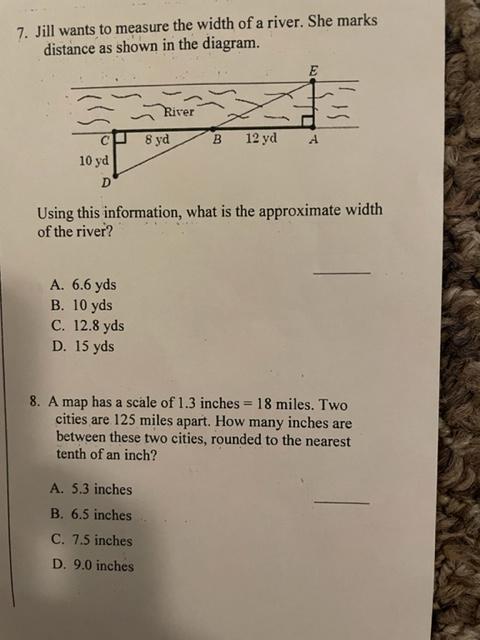 Solved 7. Jill wants to measure the width of a river. She | Chegg.com