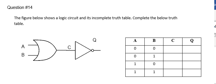 Solved Question #14 The figure below shows a logic circuit | Chegg.com