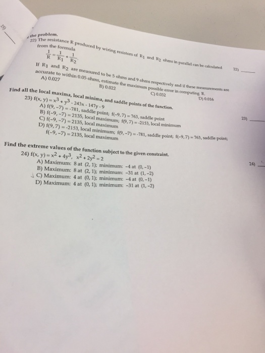 Solved The resistance R produced by wiring resistors of R_1 | Chegg.com