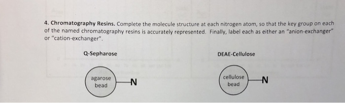 Solved 4. Chromatography Resins. Complete the molecule | Chegg.com