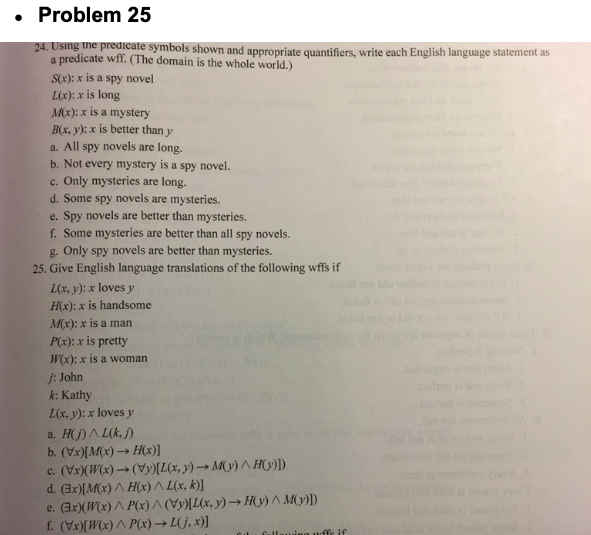 Solved • Problem 25 24 Using The Predicate Symbols Shown 