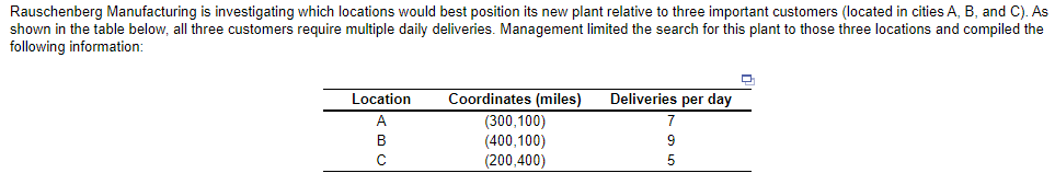 Solved A. Which of these three locations yields the | Chegg.com