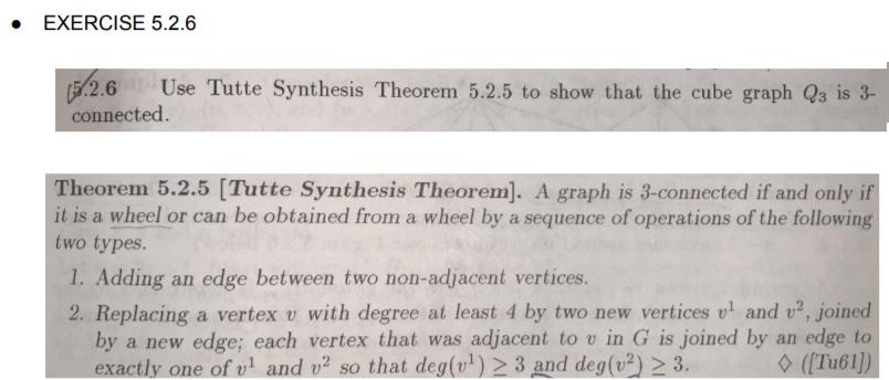 Solved • EXERCISE 5.2.6 5.2.6 Use Tutte Synthesis Theorem | Chegg.com