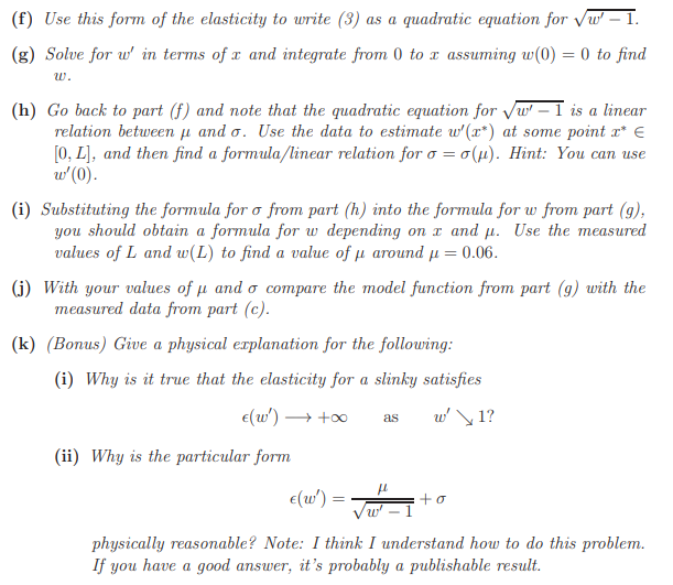 Solved Problem 5 (hanging slinky) Consider a deformation w : | Chegg.com