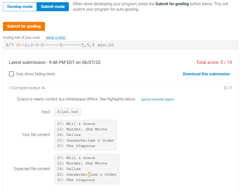 Solved My code is correct but need help getting the exact | Chegg.com