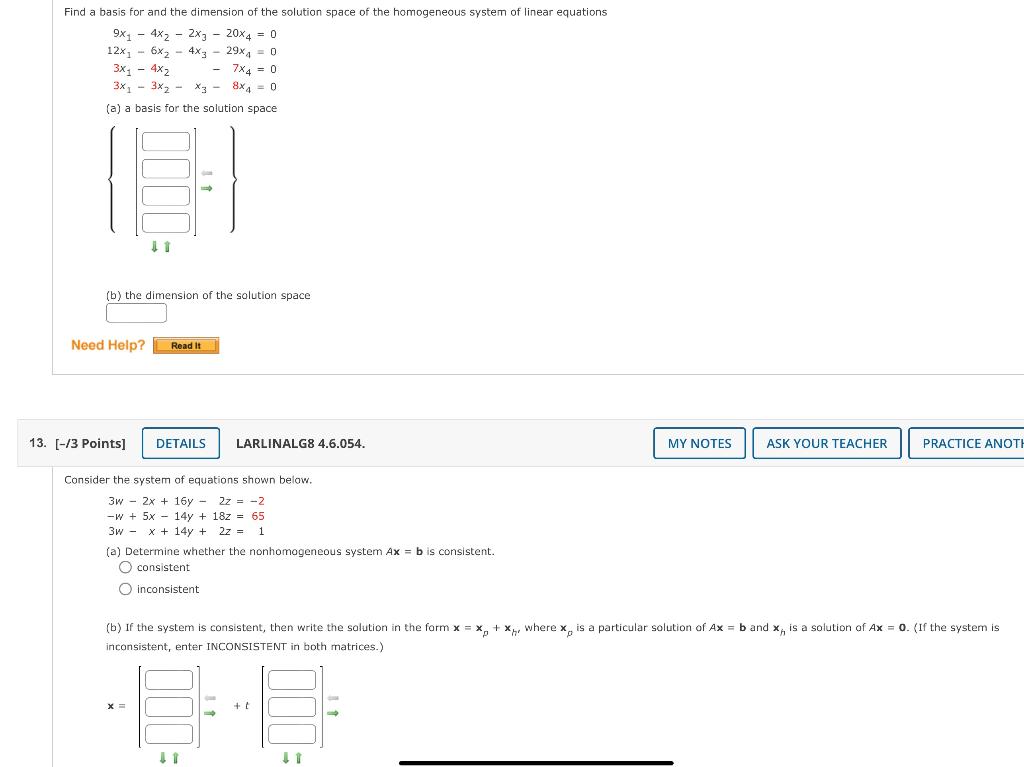 Solved (b) the dimension of the solution space LARLINALG8 | Chegg.com