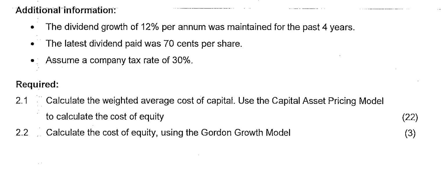 Solved QUESTION TWO [25] The directors of Kwetsa Bottling | Chegg.com