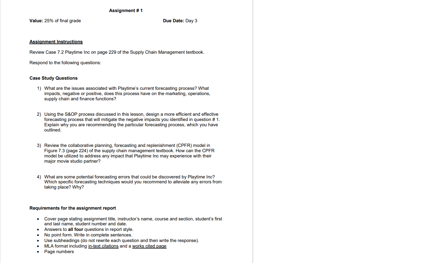 Solved Assignment #1 Value: 25% of final grade Due Date: Day | Chegg.com