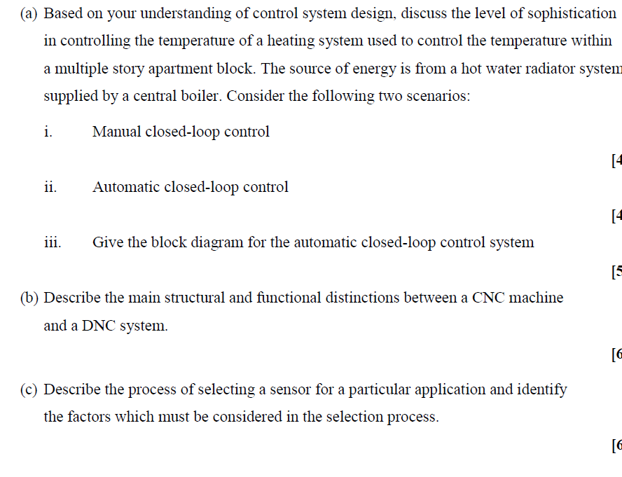 Solved (a) Based on your understanding of control system | Chegg.com