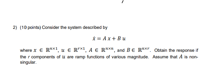 Solved 2) (10 points) Consider the system described by | Chegg.com