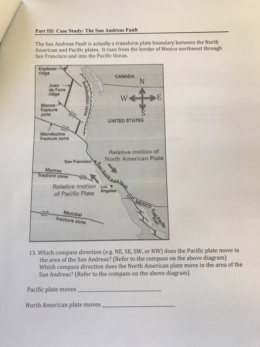 Solved Part II1: Case Study: The San Andreas Fault The San | Chegg.com