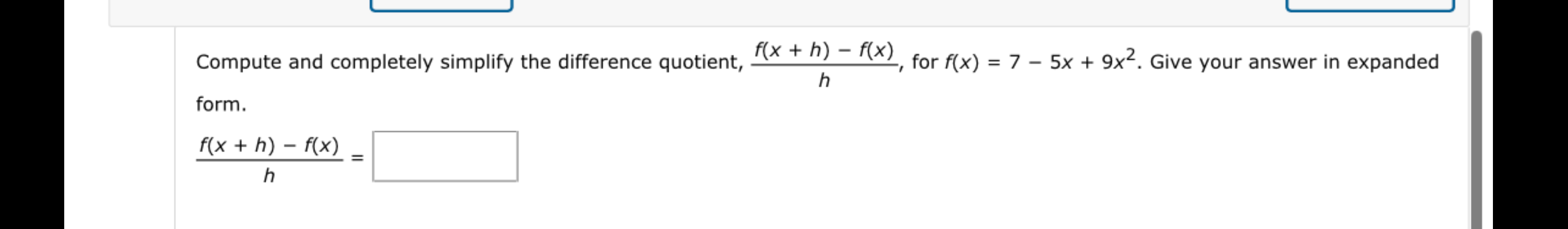 Solved Compute and completely simplify the difference | Chegg.com
