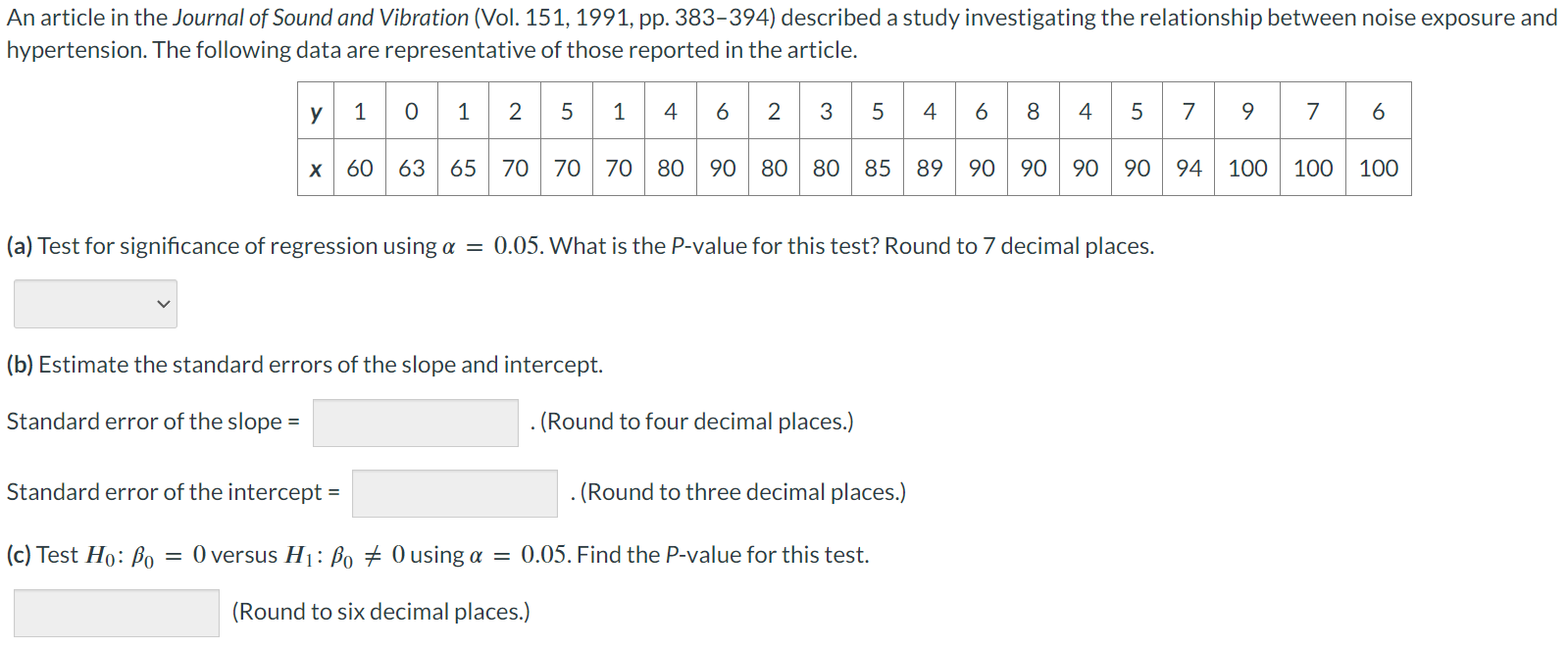 Solved An article in the Journal of Sound and Vibration | Chegg.com