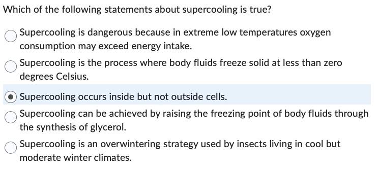 Solved Which of the following statements about supercooling | Chegg.com