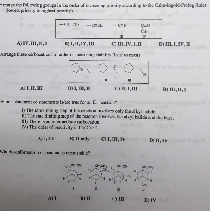 Solved Arrange the following groups in the order of | Chegg.com