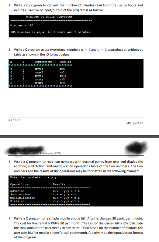 Solved 4. Write a C program to convert the number of minutes | Chegg.com