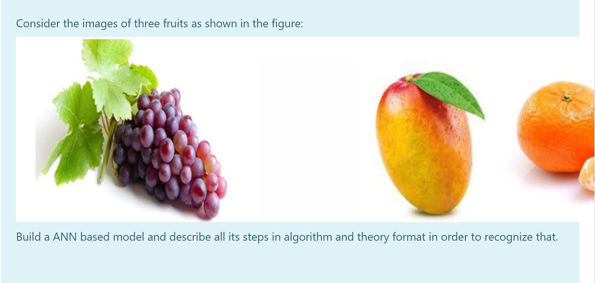 Solved Consider the images of three fruits as shown in the | Chegg.com