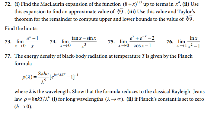 Solved Can you solve these questions please72. (i) Find the | Chegg.com