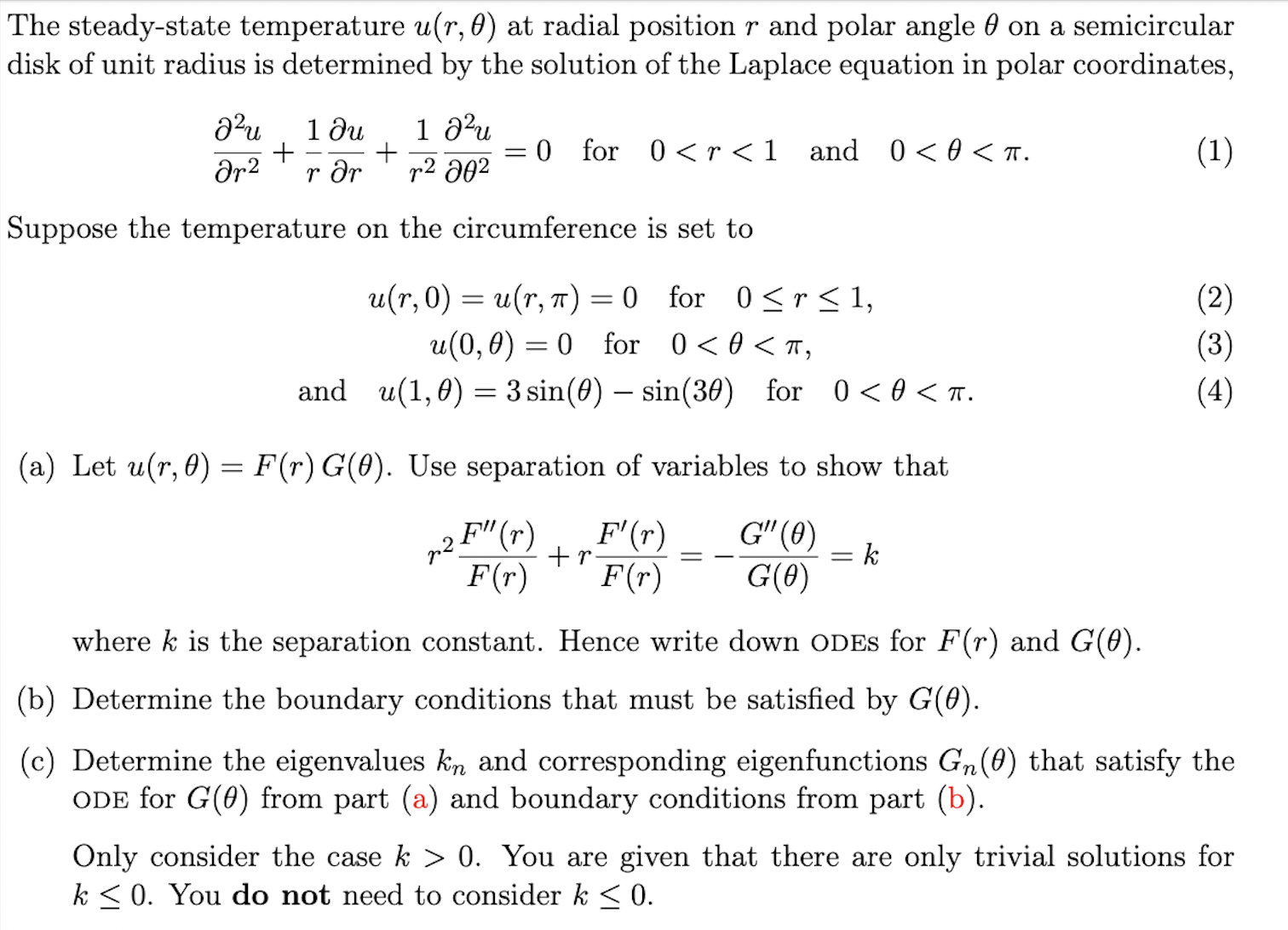 Solved The steady-state temperature u(r,θ) at radial | Chegg.com