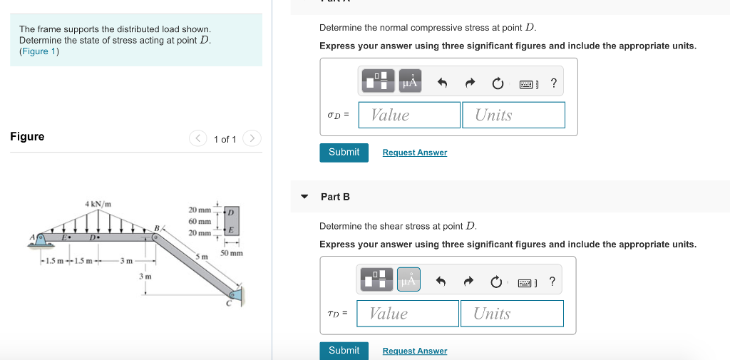 Solved The frame supports the distributed load shown | Chegg.com