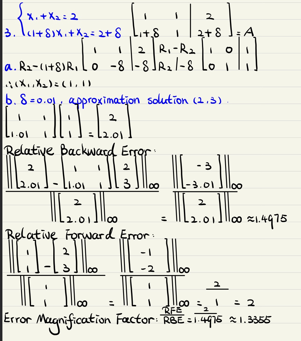 Solved 3. {x1+x2=2(1+δ)x1+x2=2+δ[11+δ1122+δ]=A | Chegg.com