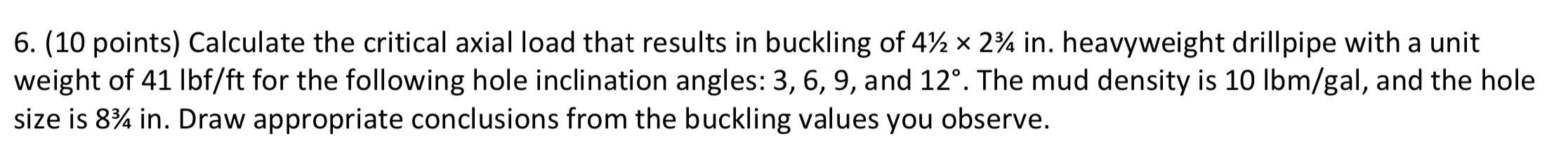 6. (10 points) Calculate the critical axial load that | Chegg.com