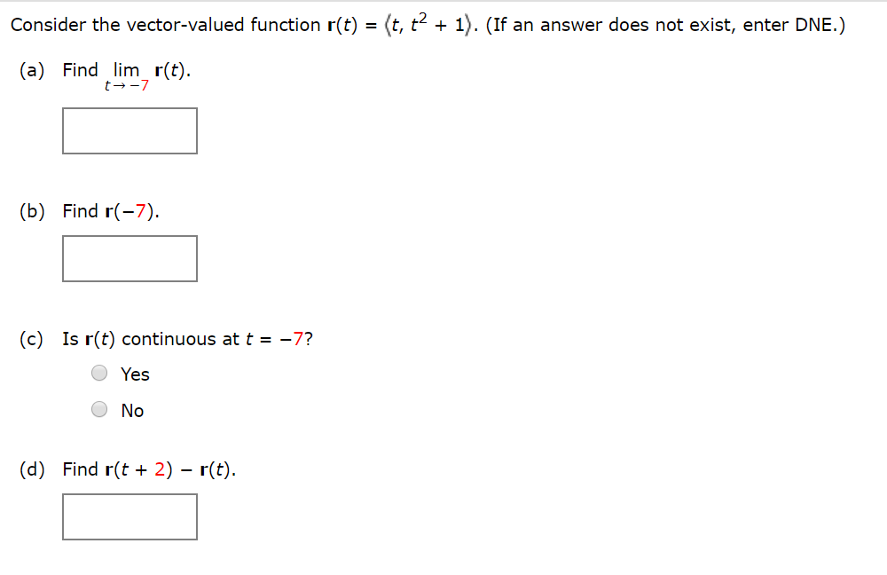 Solved Consider the vector-valued function r(t) = (t, t2 + | Chegg.com