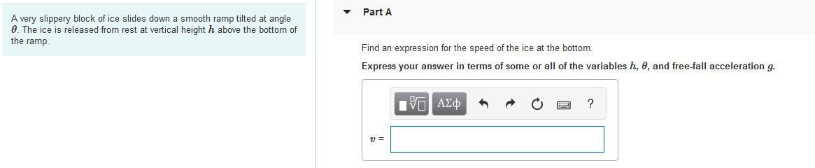 Solved A very slippery block of ice slides down a smooth | Chegg.com