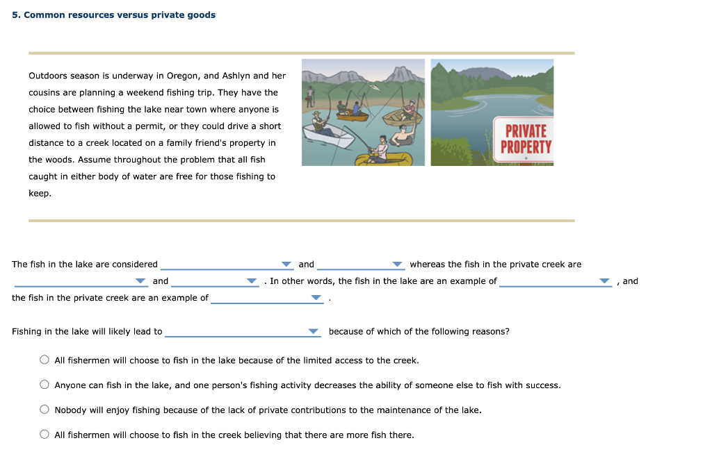 Solved 5. Common resources versus private goods Outdoors | Chegg.com