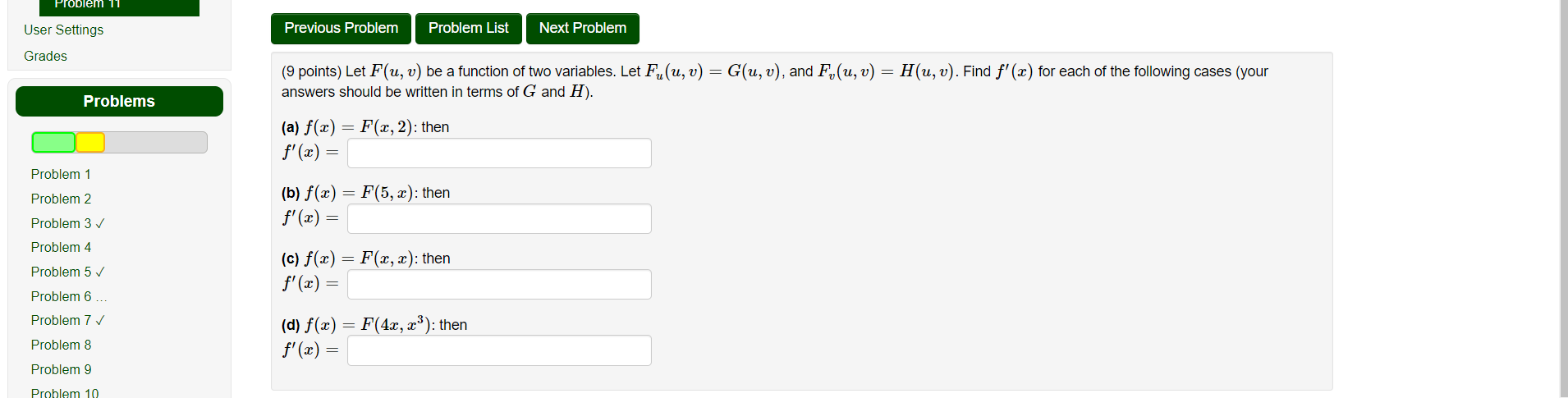 Solved Problem 11 User Settings Previous Problem Problem 7199