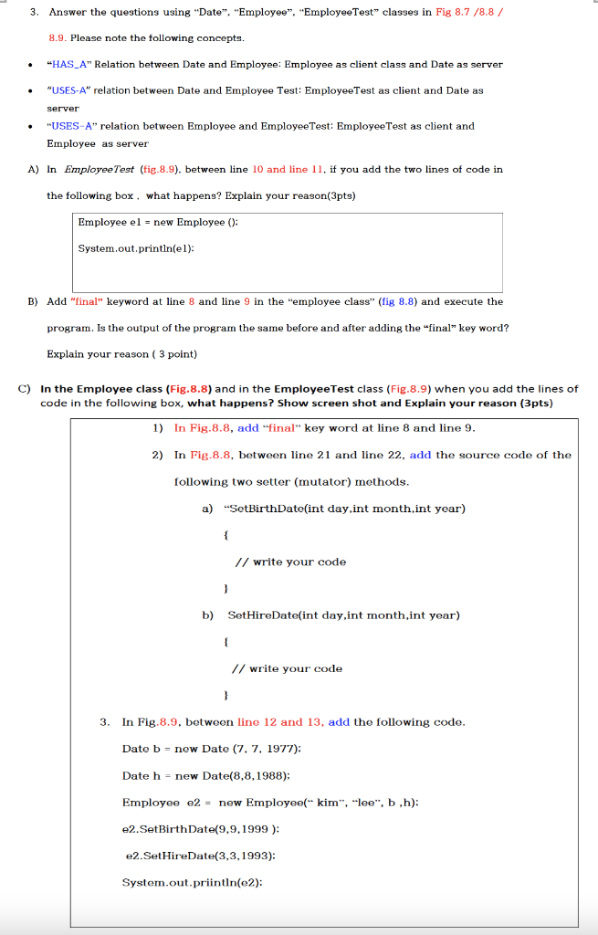 Solved Fig 8 7 Date Class Declaration Part 2 Of 3